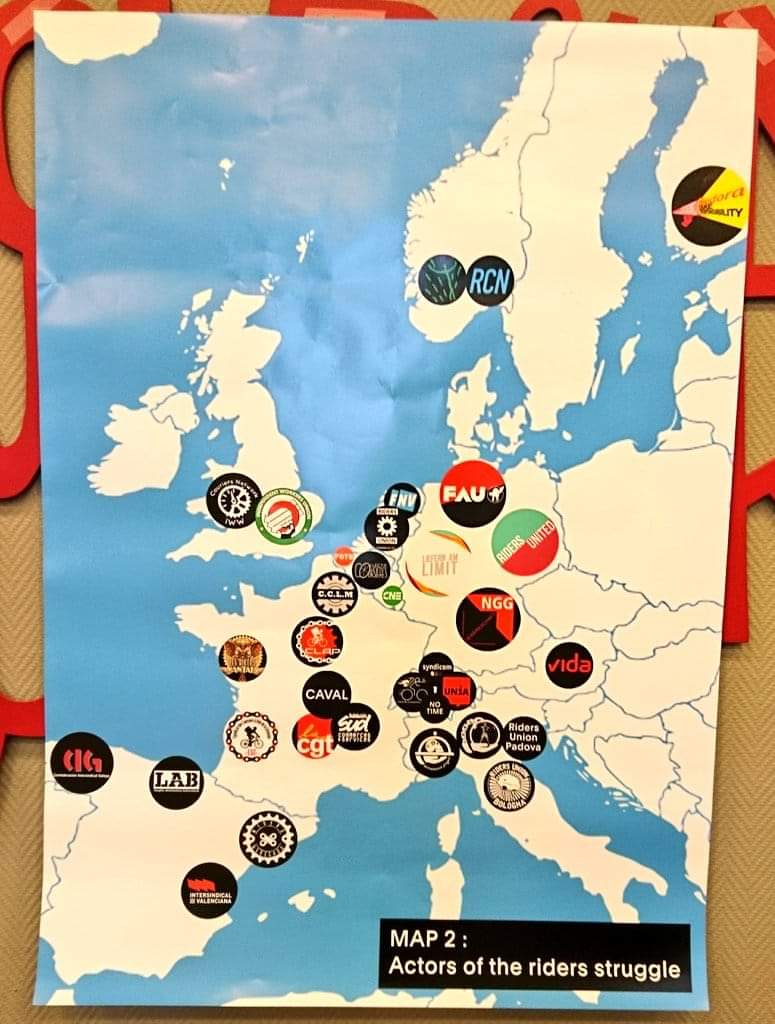 Map of orgs including the IWW Couriers Network joining to form the ...